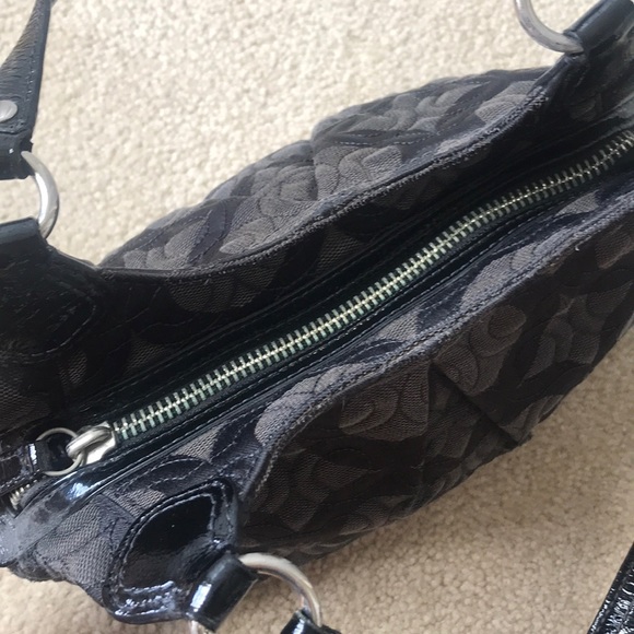 Coach | Bags | Coach Gramercy Op Art Top Handle Black Pouch Bag | Poshmark